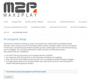 Access Point - Max2Play