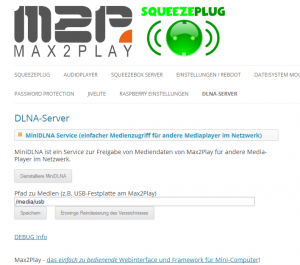 DLNA-Server - Max2Play